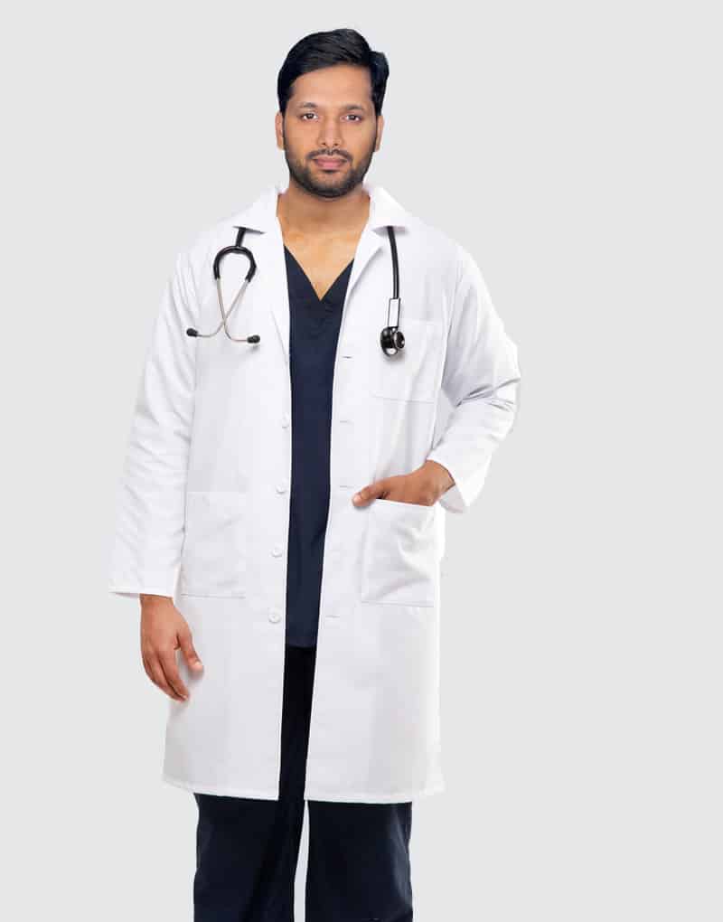 Order White Long Sleeve Lab Coat for Medical Professionals